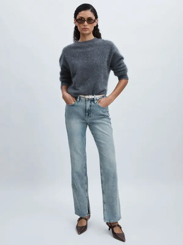 Good American Good Icon Straight-leg Jeans - Light Indigo