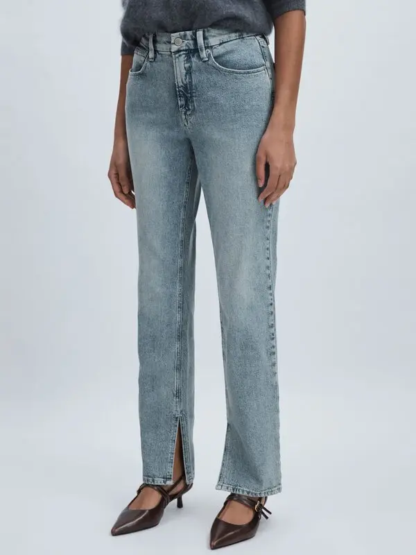Good American Good Icon Straight-leg Jeans - Light Indigo