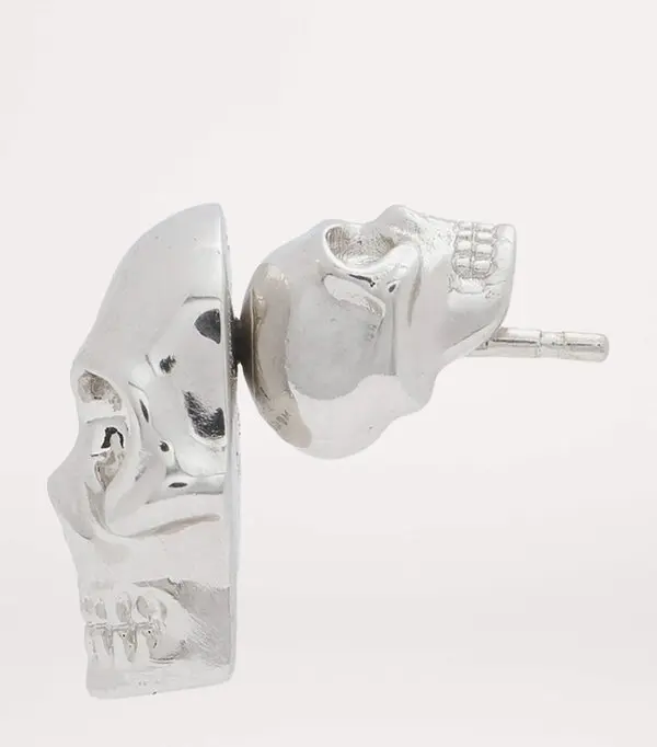 Alexander McQueen Palladium-plated Skull Stud Single Earring