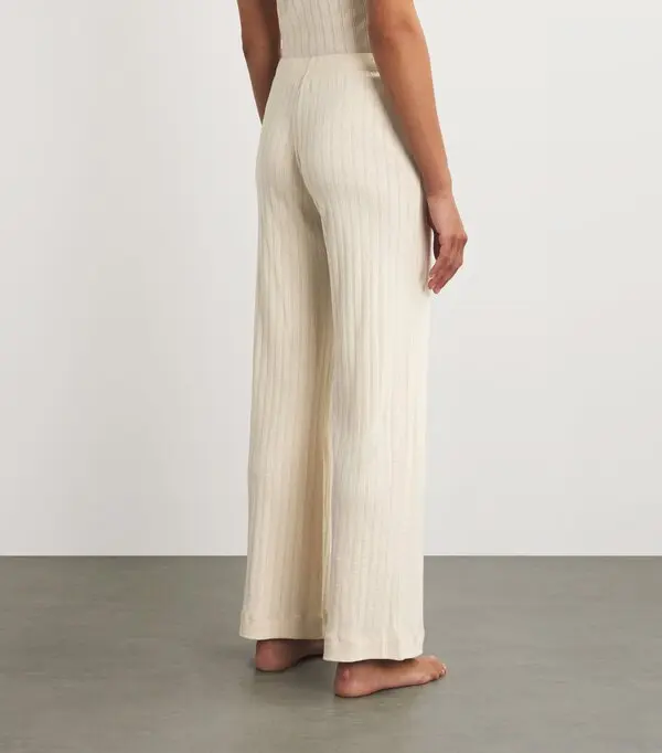 LESET Cotton Pointelle Lounge Trousers - Yellow