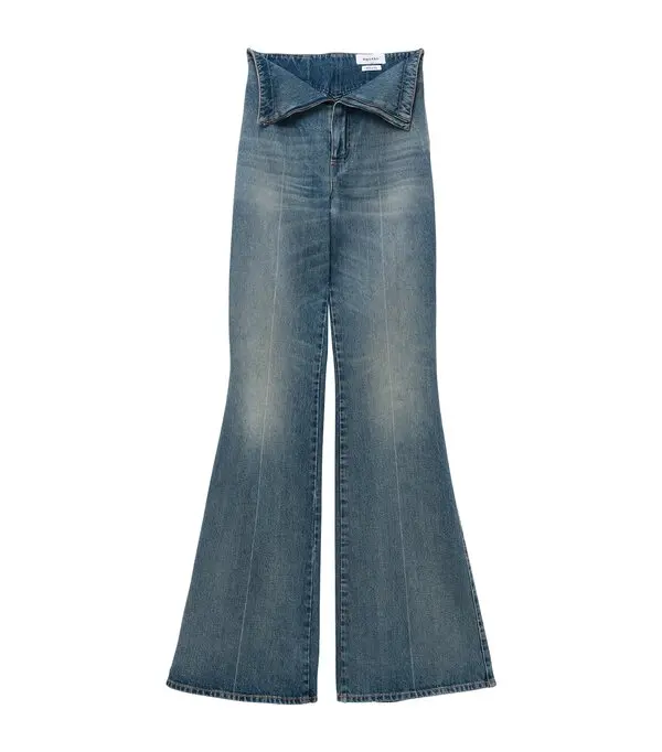 Alexander McQueen Foldover-waist Flared Jeans