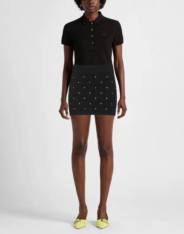 Zadig&Voltaire Mini Skirt In Merino Wool Blend With Crystal Embellishments