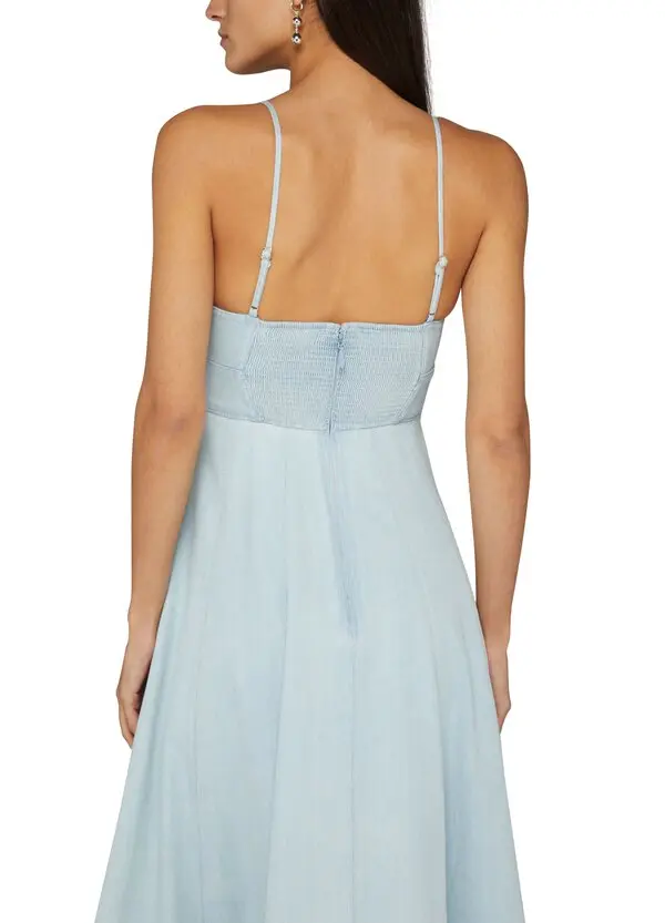 Zimmermann Acacia Denim Midi Dress In Blue - 30% Off
