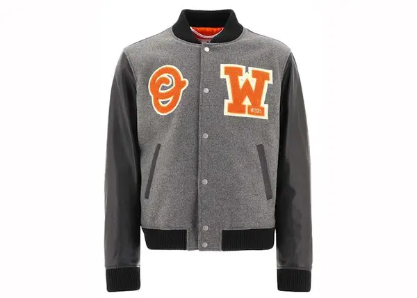 Off-White Logo Lettering Bomber Jacket - Grey/black