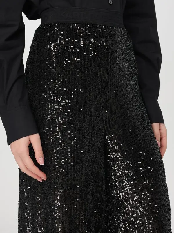 Karl Lagerfeld Sequined Wide Leg Pants
