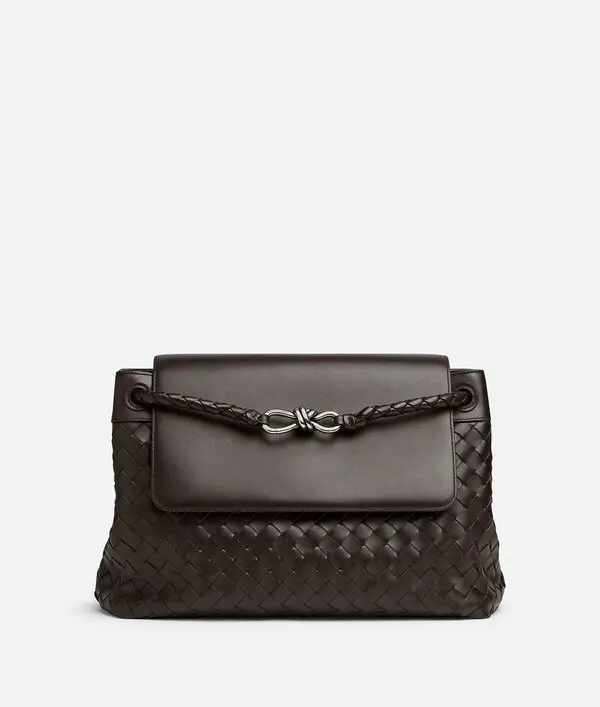 BOTTEGA  VENETA Intrecciato Leather Messenger Bag - Fondant