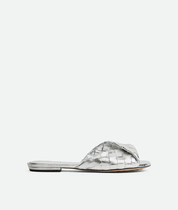 Bottega Veneta Blink Flat Mule - Silver