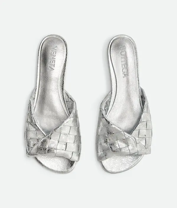 Bottega Veneta Blink Flat Mule - Silver