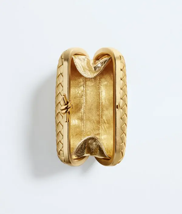 Bottega Veneta Intreccio Knot Clutch - Gold