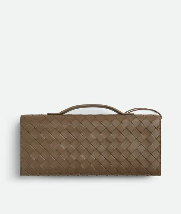 Bottega Veneta Intrecciato Leather Andiamo Clutch - Pinecone