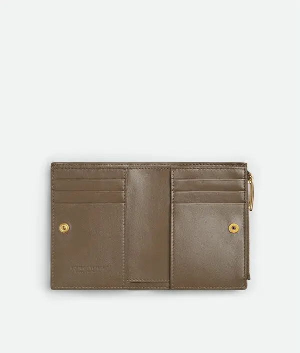 Bottega Veneta Intrecciato Small Bi-fold Wallet - Pinecone