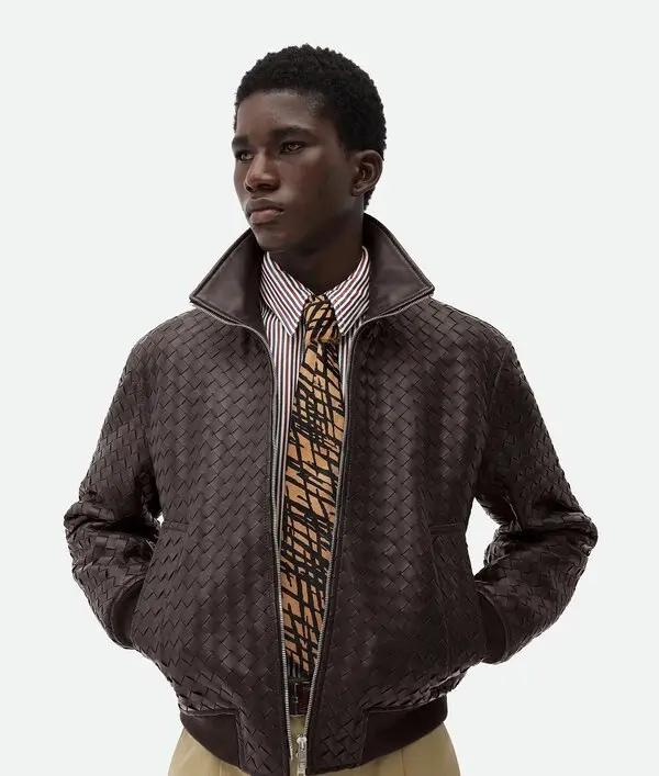 Bottega Veneta Intrecciato Leather Blouson - Fondant