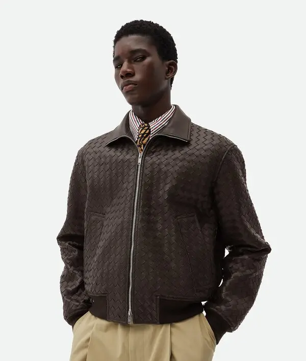 Bottega Veneta Intrecciato Leather Blouson - Fondant