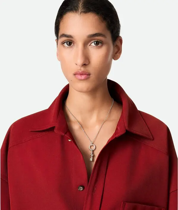 Bottega Veneta Key Knot Pendant Necklace - Silver