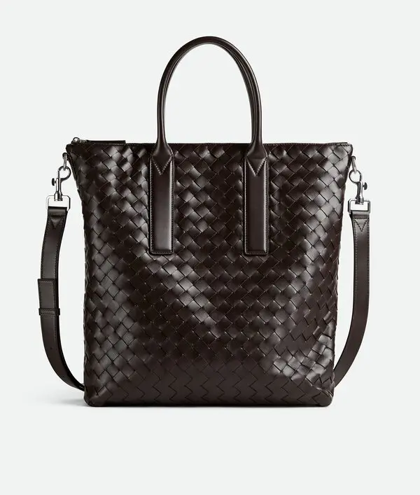 Bottega Veneta Intrecciato Zipped North-south Tote - Fondant