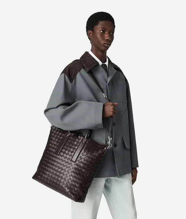 Bottega Veneta Intrecciato Zipped North-south Tote - Fondant