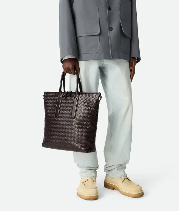Bottega Veneta Intrecciato Zipped North-south Tote - Fondant