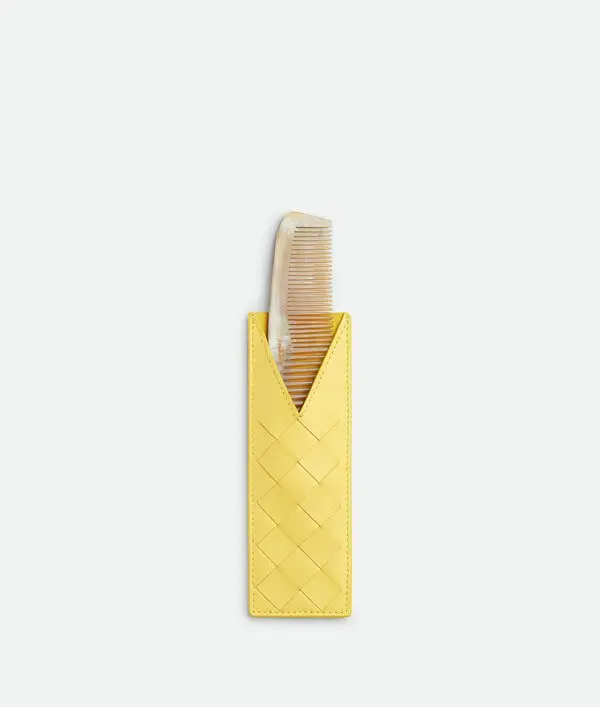 BOTTEGA  VENETA Intrecciato Comb Set - Sherbert/natural