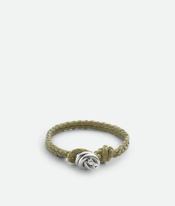 Bottega Veneta Knot Leather Bracelet - Travertine