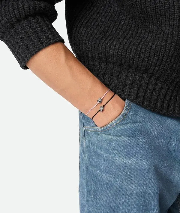 Bottega Veneta Friendship Knot Bracelet - Black