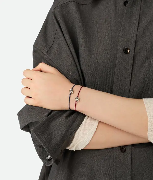 Bottega Veneta Knot Friendship Bracelet - Deep Blue