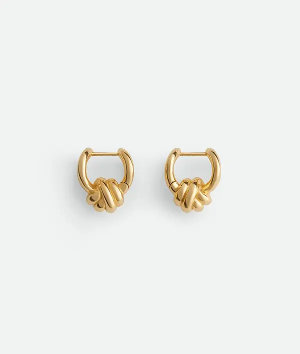 BOTTEGA  VENETA Bottega Veneta Knot Hoop Earrings - Yellow Gold