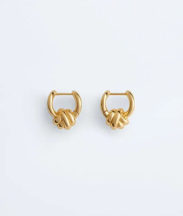 Bottega Veneta Knot Hoop Earrings - Yellow Gold