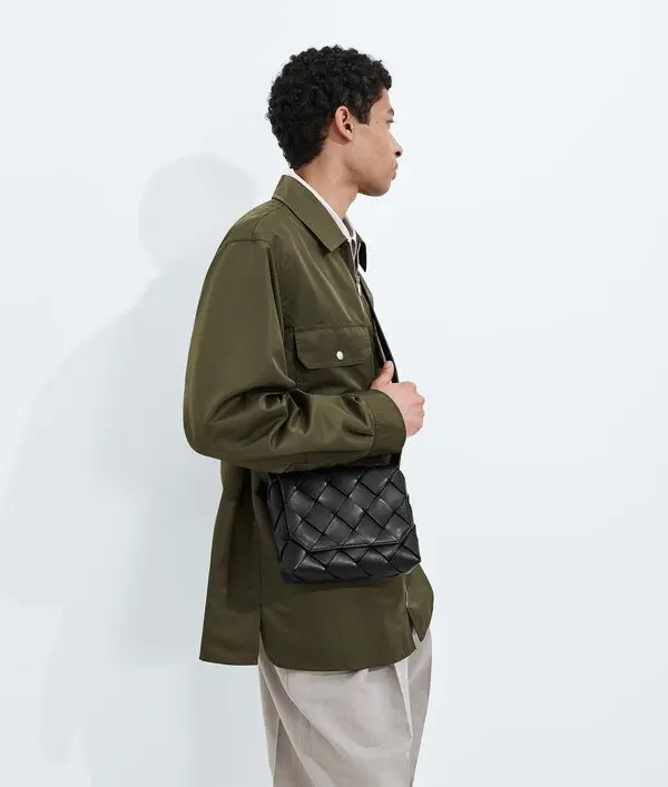 Bottega Veneta Intreccio Smooth Leather Diago Cross-body Bag