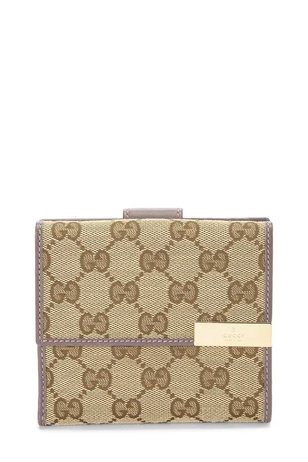 Gucci Original Gg Canvas Compact Wallet - Purple