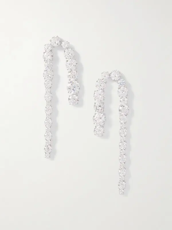 Completedworks Sleuth Recycled Cubic Zirconia Drop Earrings - Silver