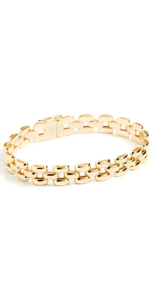 BY ADINA EDEN Solid Link Bracelet - Gold