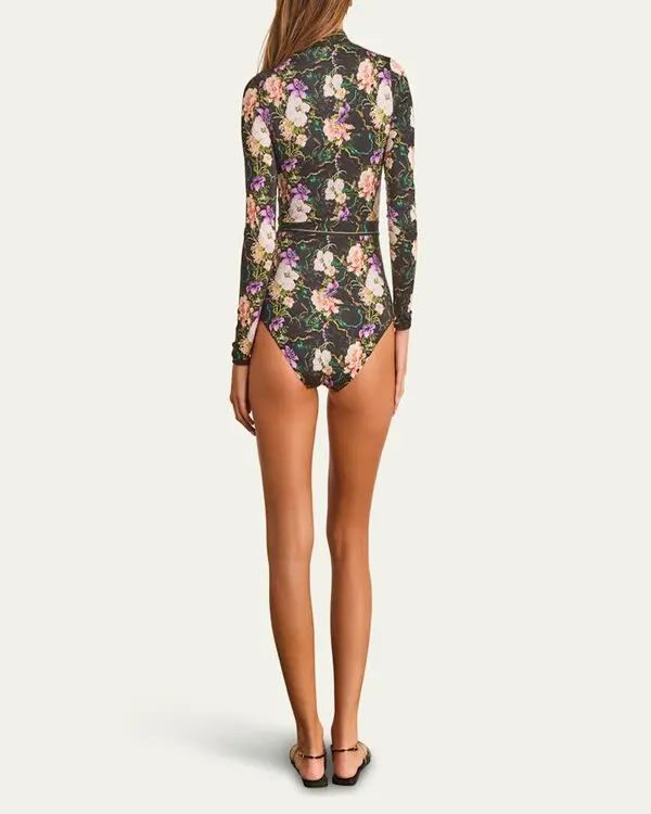 AQUA BLU AUSTRALIA Carmen Rashguard One-piece Swimsuit