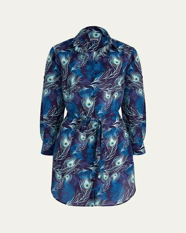 Vilebrequin Eyes Of The Wind Cotton-silk Shirtdress - Minuit