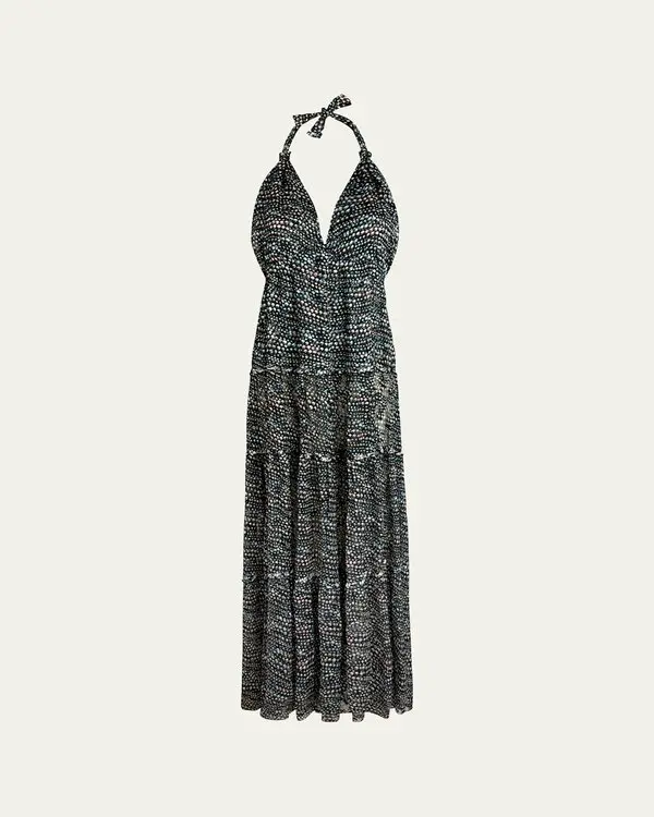 Vilebrequin Pearl Devore Tiered Maxi Dress