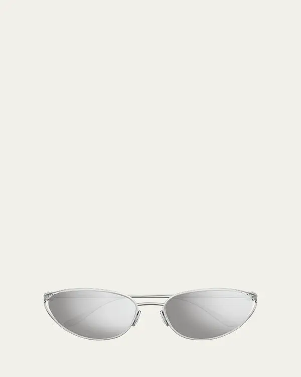 Bottega Veneta Knot Metal Cat-eye Sunglasses - Silver
