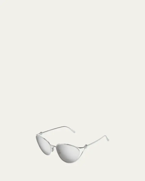 Bottega Veneta Knot Metal Cat-eye Sunglasses