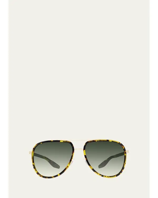 Barton Perreira Cani Aviator Sunglasses - Green