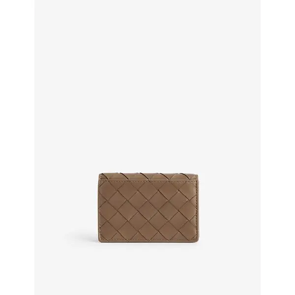 Bottega Veneta Intrecciato Business Leather Card Holder - Pinecone-gold