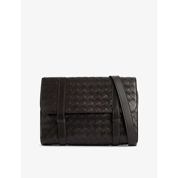 Bottega Veneta Flap Leather Cross-body Bag - Fondant-silver