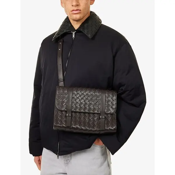 Bottega Veneta Flap Leather Cross-body Bag - Fondant-silver