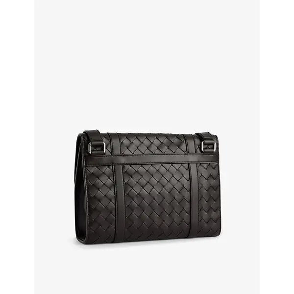 Bottega Veneta Flap Leather Cross-body Bag - Fondant-silver