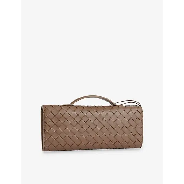 Bottega Veneta Andiamo Leather Clutch - Pinecone-m Brass