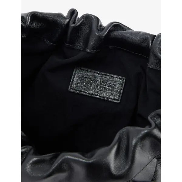 Bottega Veneta Leather Shoulder Bag - Black-Gold | Editorialist
