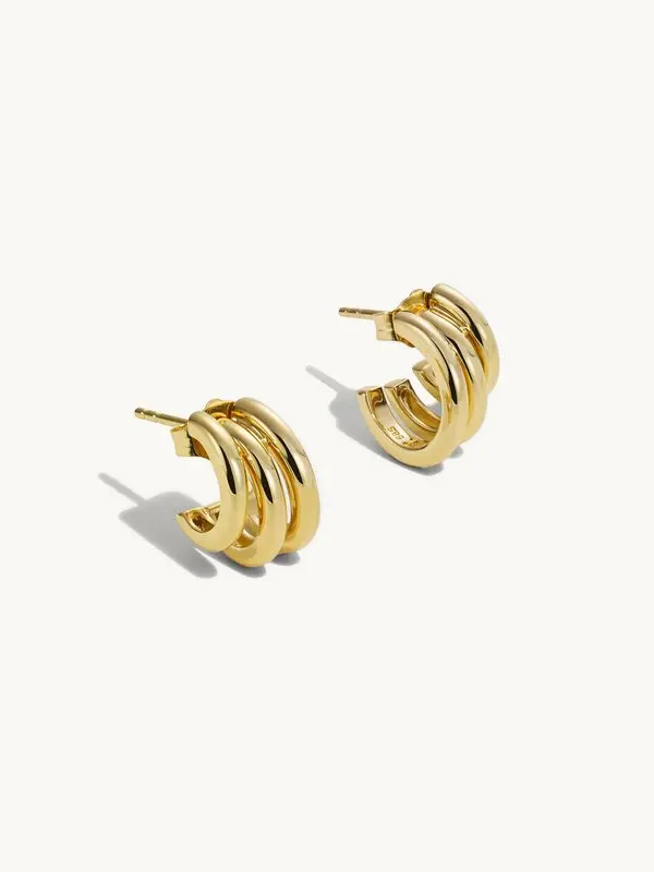 BY PARIAH Classic Gold Hoop Earrings Stack - 14k Gold