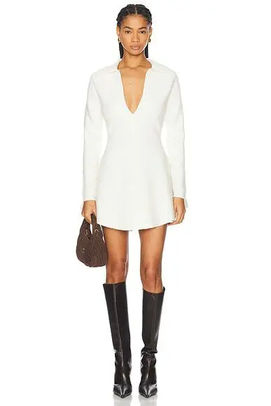 SEROYA Clara Knit Mini Dress - Eggshell