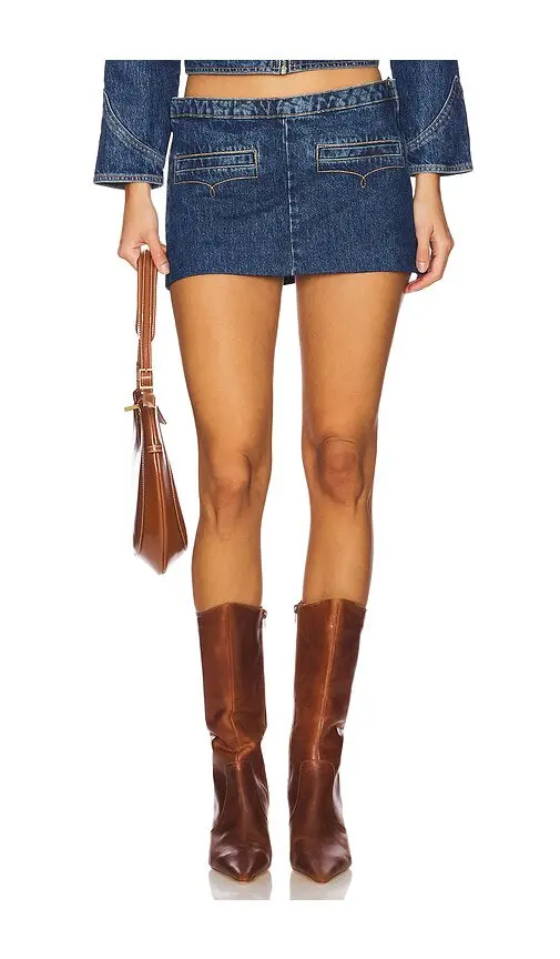 UNDERSTATED LEATHER Bandit Micro Mini Denim Skirt
