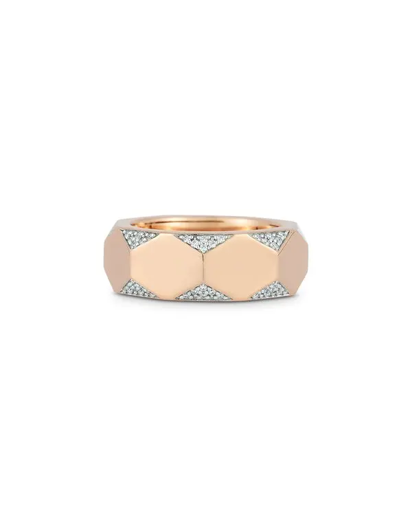 Walters Faith 18k Rose Gold Diamond Quentin Hexagon Band