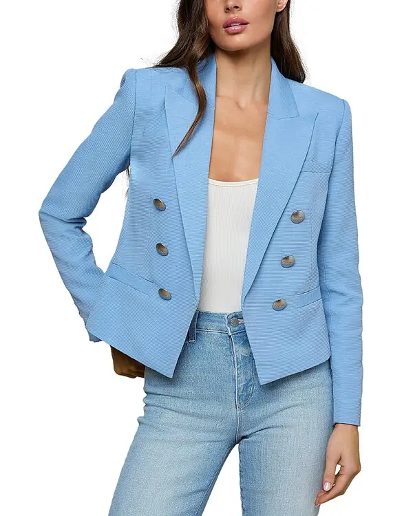 L'Agence Brooke Double Breasted Blazer - Allure Blue