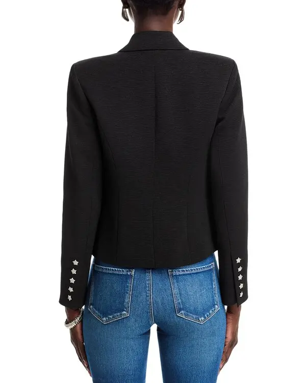 L'Agence Brooke Double Breasted Blazer - Black Crystal