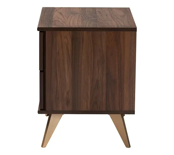 BAXTON STUDIO Graceland Walnut Brown Wood Night Stand